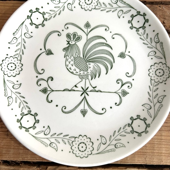 Dining | Vintage Rooster Plate Green Farmhouse Decor | Poshmark
